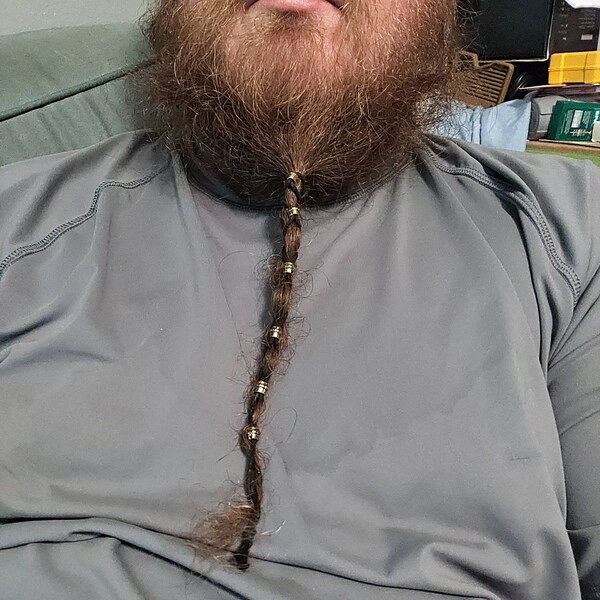 Beard Hair Lacers. Black With Brass & Gold Color Beads. Many Designs to ...