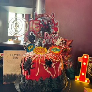 Custom Mario Bro Cake Topper, Birthday Cake Topper, Shaker and Lights ...