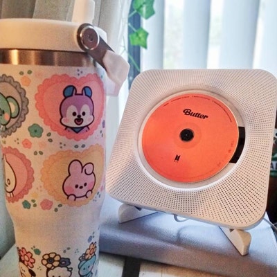 30 Oz Kpop Friends Floral Flip Straw Matte Stainless Steel Tumbler BTS ...