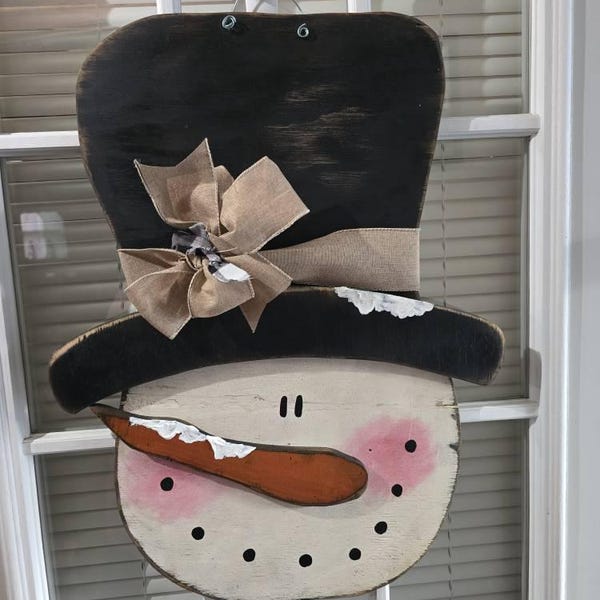 Wood Snowman Door Display/hanging Snowman/ Made per Order Not Ready to ...
