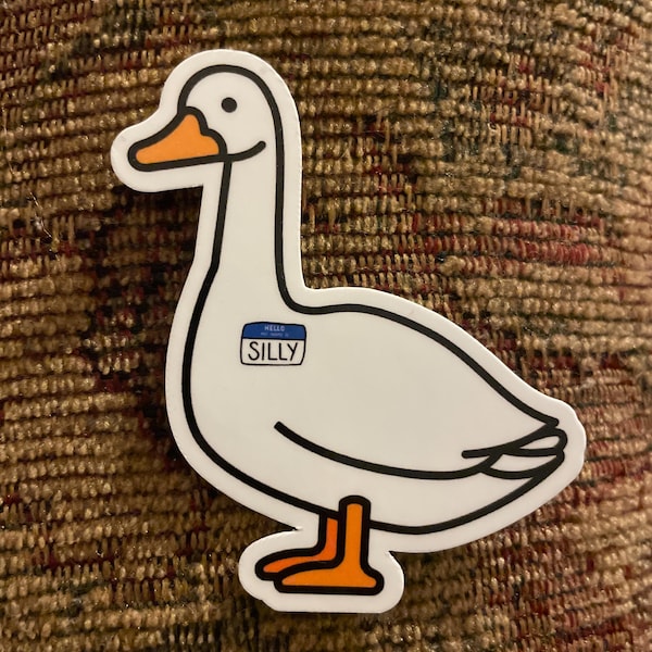 Silly Goose Matte Vinyl Sticker Funny Stickers Waterbottle Sticker ...