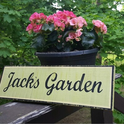 LE JARDIN Sign/hand Painted Sign/green Sign/french Garden Sign/vintage ...
