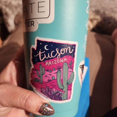 Vinyl Sticker Pink Tucson Weatherproof Decal Cactus Sticker for Water ...