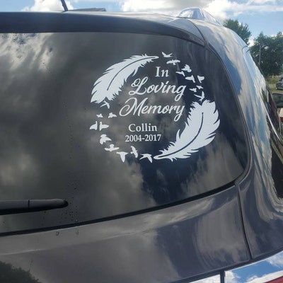 In Loving Memory Vinyl Decal, Customized Name and Date Sticker, Tribute ...