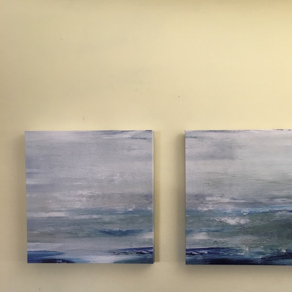 Modern Set of Two Digital Download Prints White Gold Diptych Abstract ...