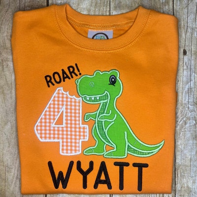 T-rex Numbers Embroidery T-rex Numbers Applique Dinosaur Embroidery T ...