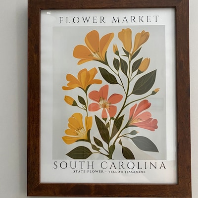 State Flower Print Bundle, Wall Art Print 50 US States, Flower Market ...