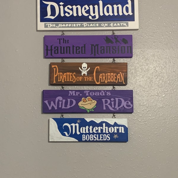 Hand Painted Disney Sign, Completely Custom to Your Favorite Rides and ...