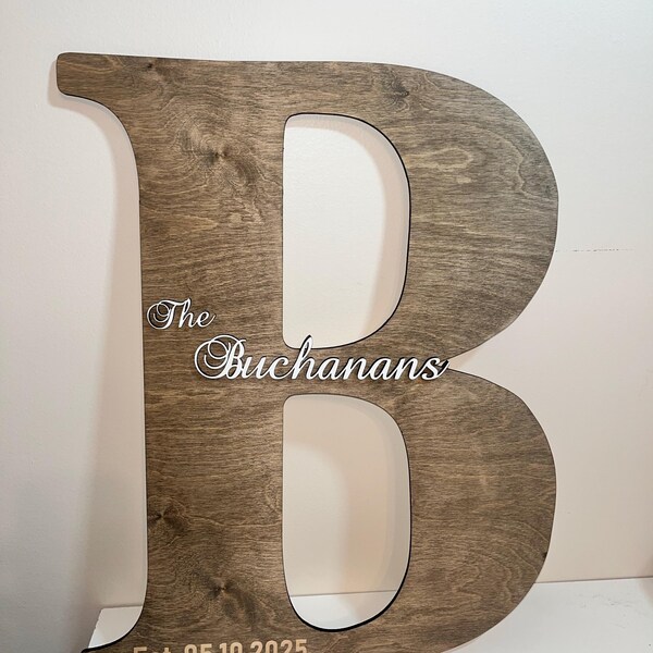 Custom Wooden Wall Name Sign Wood Big Letters Modern Nursery Bedroom ...