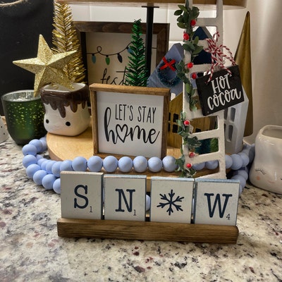 Tiered Tray Scrabble Tiles With Wooden Tray. Made to Order, Custom ...