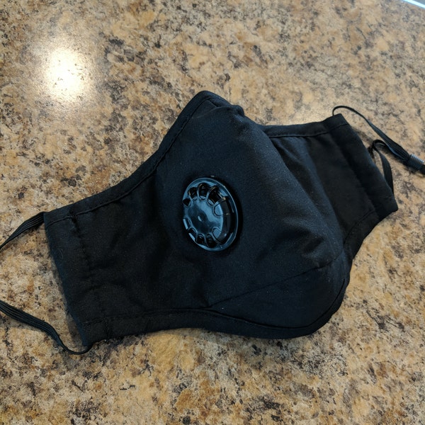 Vented Mask With Respirator and Filter, Reusable Washable Cotton Mask ...