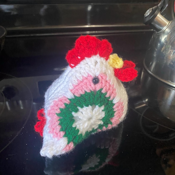 Crochet Pattern: Granny Square Chicken - Rustic Hen Crochet Decor ...