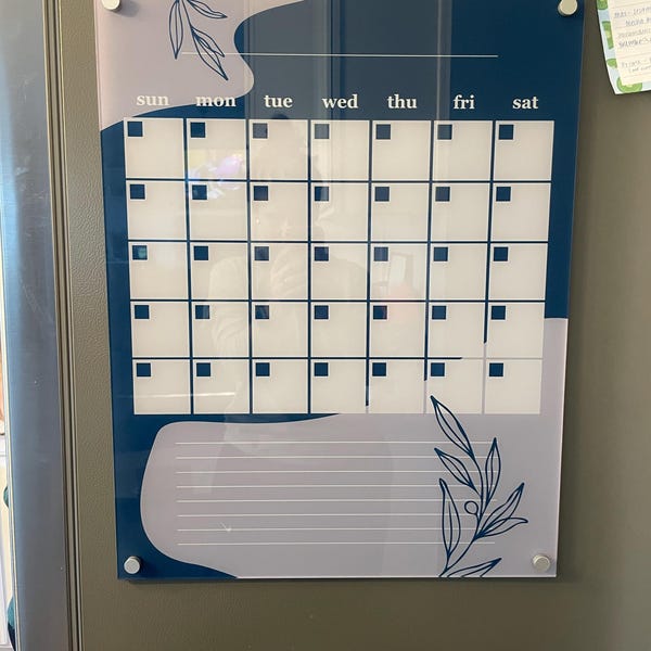 Modern Two-month Acrylic Wall Calendar, Personalized Dry Erase Wall ...