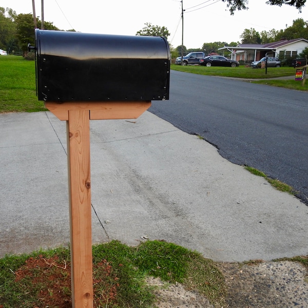Cedar Mailbox Post Made From High Quality Wood 24-inch Base for Sturdy ...