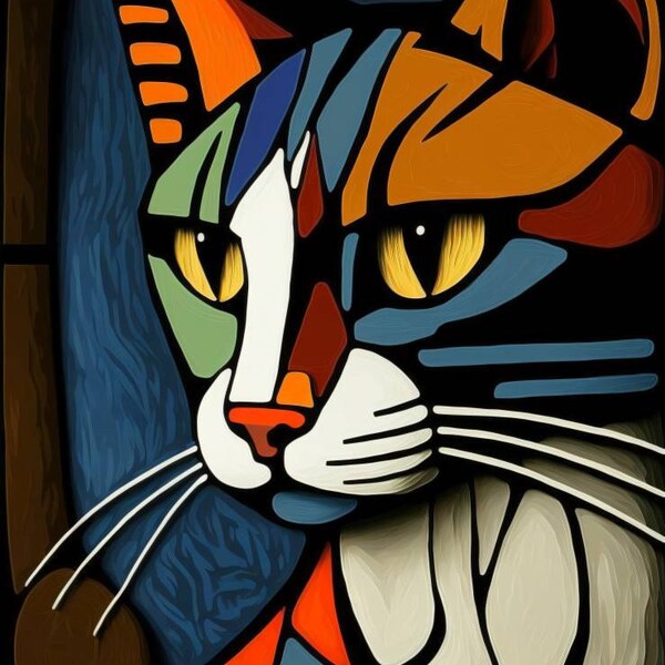 Picasso Cat Picasso Estilo Abstract Cat Art Descarga digital / Arte ...