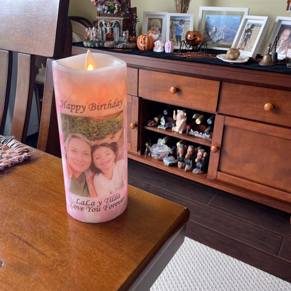 Custom Memorial Candle, Wax, Flickering Flame, Memorial Gift ...
