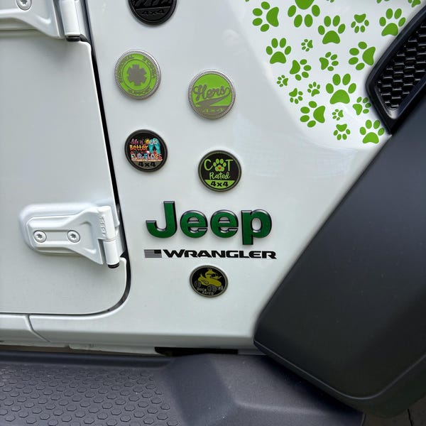 Holographic Sequins Jeep Emblem Sticker Decal, Wrangler JK, TJ, JL ...