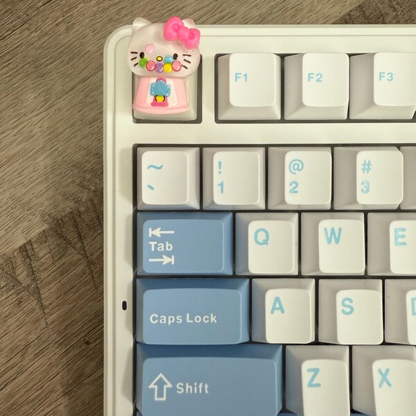 Pastel Blue Starry Sky Pudding Artisan Resin Keycaps, Cute ESC and ...