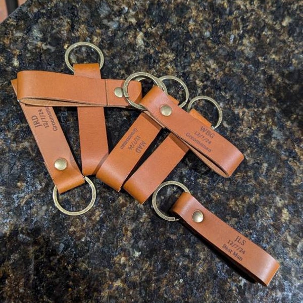 Custom Leather Keychain Personalized Key Fob Monogrammed Leather Key ...