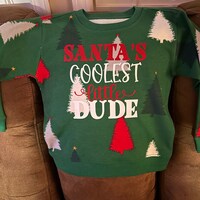 Santa's Coolest Little Dude, Little Boy Christmas, Christmas Svg, Kids ...