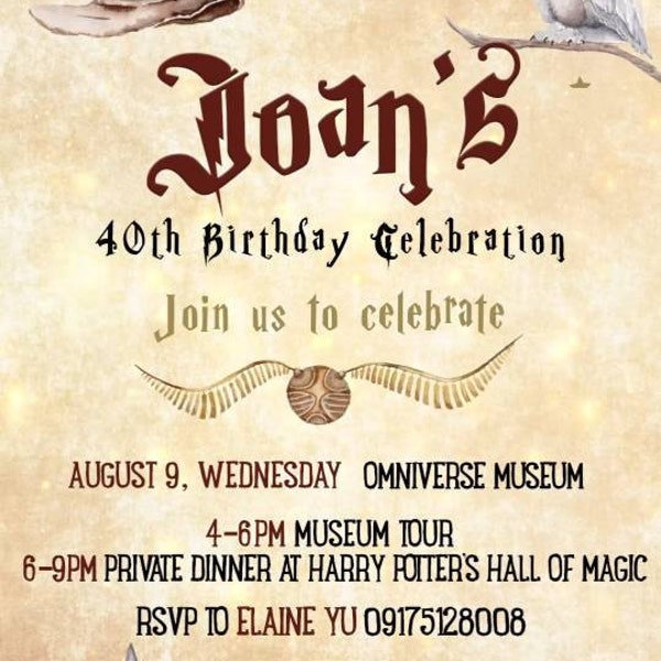 Wizard Invitation, Wizard Birthday Invite, Wizard Party Video, Magical ...