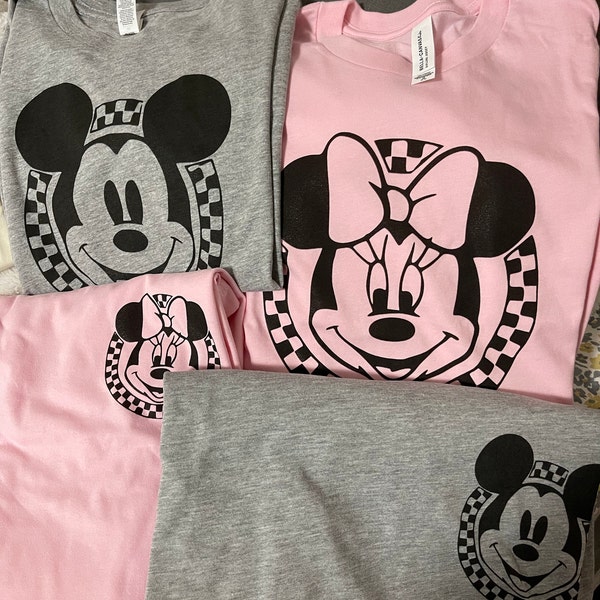Retro Disney Shirts, Mickey Checkered Shirt, Disney Family Shirts ...