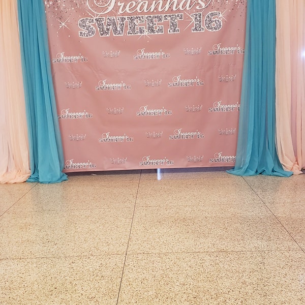 Sweet 16 Backdrop, Sweet 16 Rose Gold Backdrop, 50th Birthday Backdrop ...