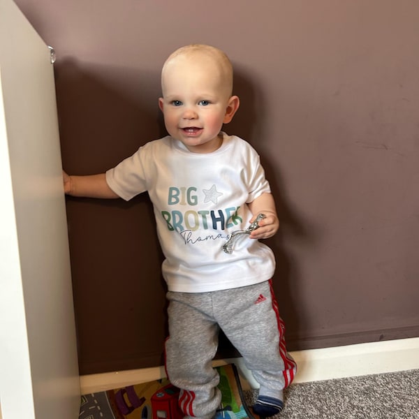 Promoted to Big Brother, Little Brother Personalised Cotton T-shirt ...