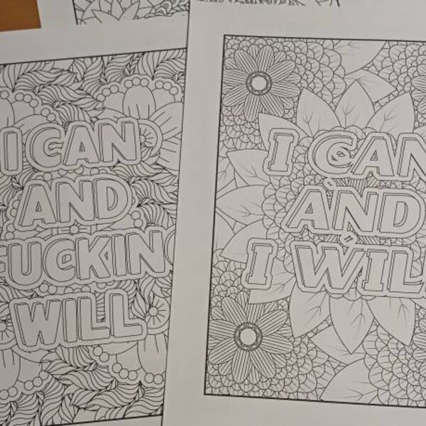 100 Cursing Swear Word Coloring Page Motivational Adult Coloring ...