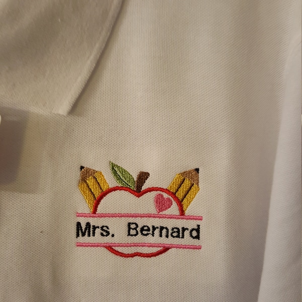 APPLE FOR TEACHER Monogram Split Frame Machine Embroidery Design Filled ...