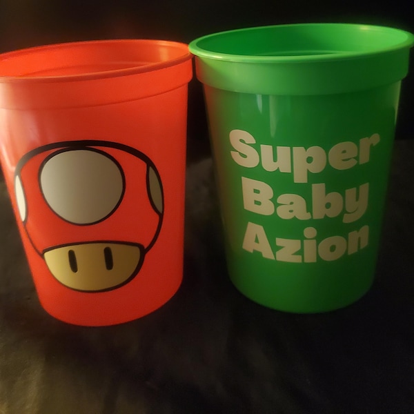 Yoshi Party Cups - 16oz Stadium Cups (super Mario Bros) - Etsy