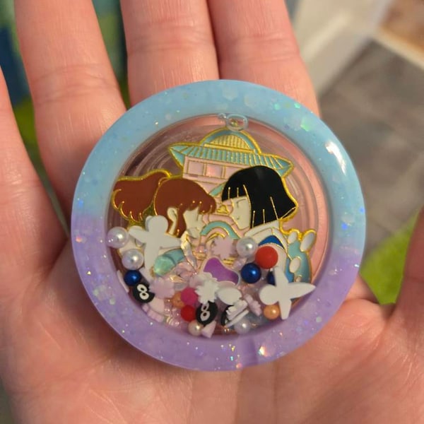 Kawaii Ponyo Inspired Resin Shaker Charm Phone Grip Keychain Badge Reel ...