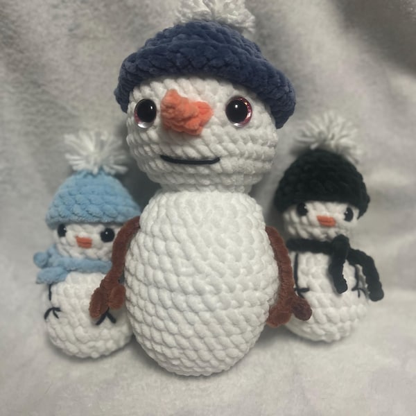 Crochet Mini Snowman Pattern. Christmas Little Snowman. Snowman ...