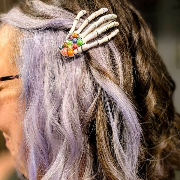 Gothic Hair Clips Skull Hand Skeleton Hand Gripper Halloween Harajuku ...