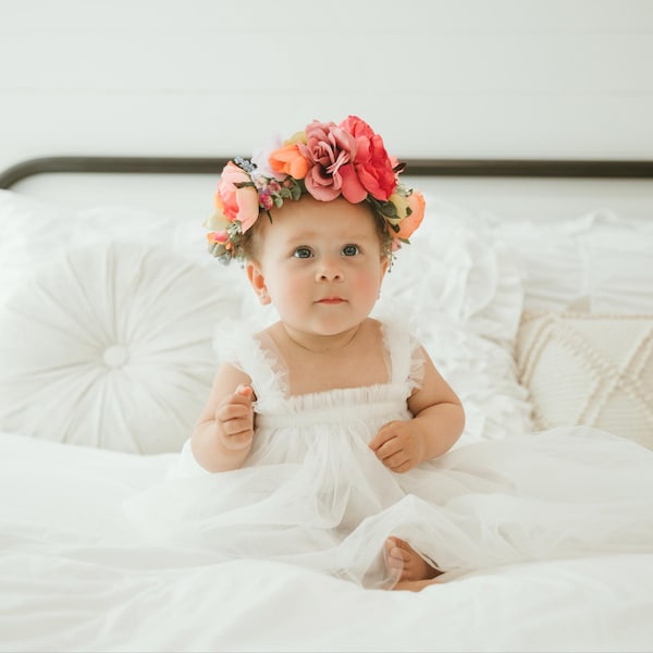 Infant Flower Crown - Custom Made - Baby Flower Crown - Photo Prop ...