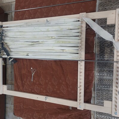 Adjustable Twining Loom for Rag Rugs, Place Mats and Potholders. Maple ...