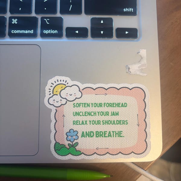 Textured Sensory Sticker Just Breath, Box Breathing | Waterproof ...