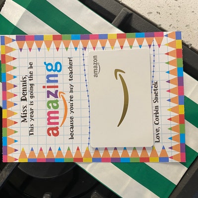 EDITABLE Back to School Amazon Gift Card Holder Teacher Gift Printable ...