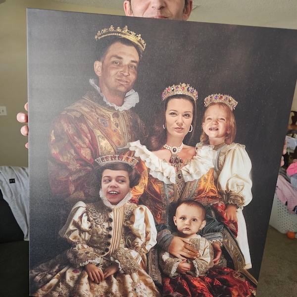 Custom Royal Family Portrait From Photo Custom Royal Family Queen and ...