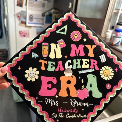 Personalized Teacher Graduation Cap Topper, Teacher Grad Cap Topper, in ...