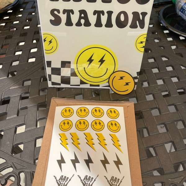 One Happy Dude Tattoos, Temporary Tattoos, Party Tattoos, Smiley Face ...