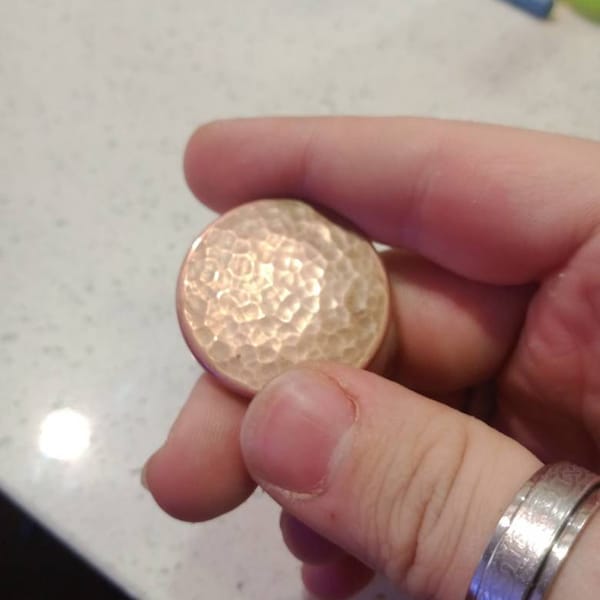 Hammered Copper Worry Stone Coin - Etsy