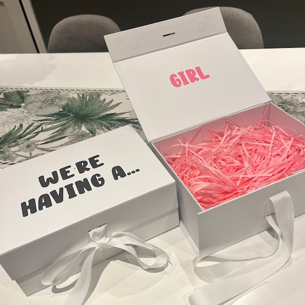 Personalised Gender Reveal Keepsake Box, New Parent Gift - Etsy