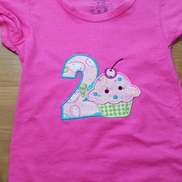 Instant Download Cupcake Number 2 Applique Machine Embroidery Design NO ...
