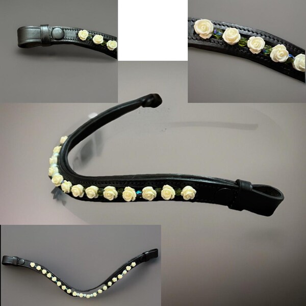 LARGE 2" Bridle Loop (double Bridle) Black Padded Leather Empty Channel ...