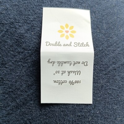 Fold-over Fabric Garment Product Tags for Handmade Items Customise With ...