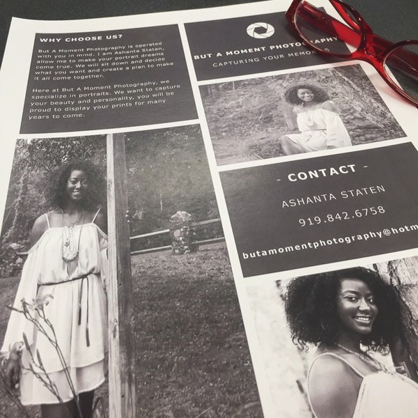 Model Comp Card Template for Photoshop 001 - 5.5" X 8.5" - Modeling ...