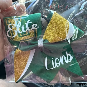 Custom College Cheer Bows Designed in Your Team Colors. Writing on ...