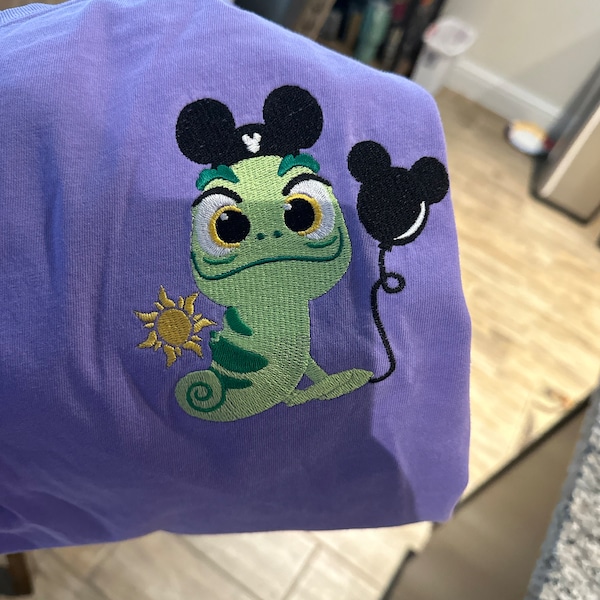 Pascal Mickey Hat Embroidered Sweatshirt | Disney Tangled Embroidered ...