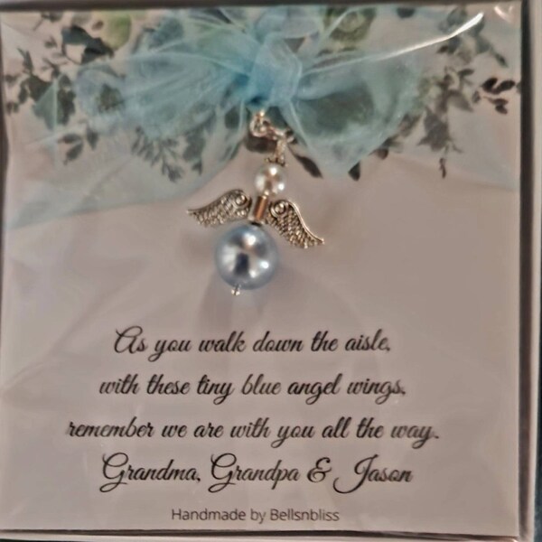 Something Blue Angel Charm, Something Blue for Bride Memorial Charm for ...